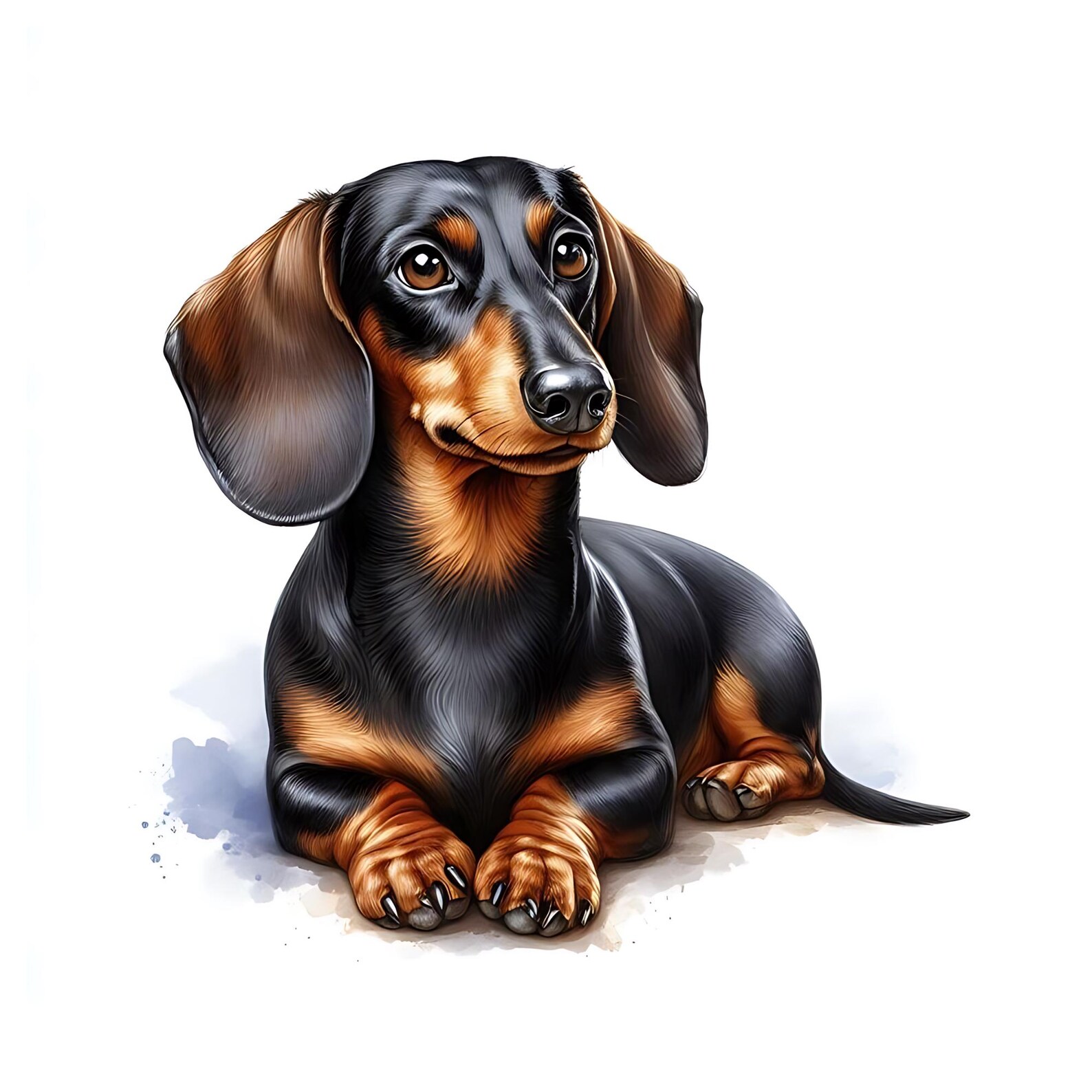 Watercolor Dachshund Dog PNG Clipart, Cute Weiner Doggie Illustration ...