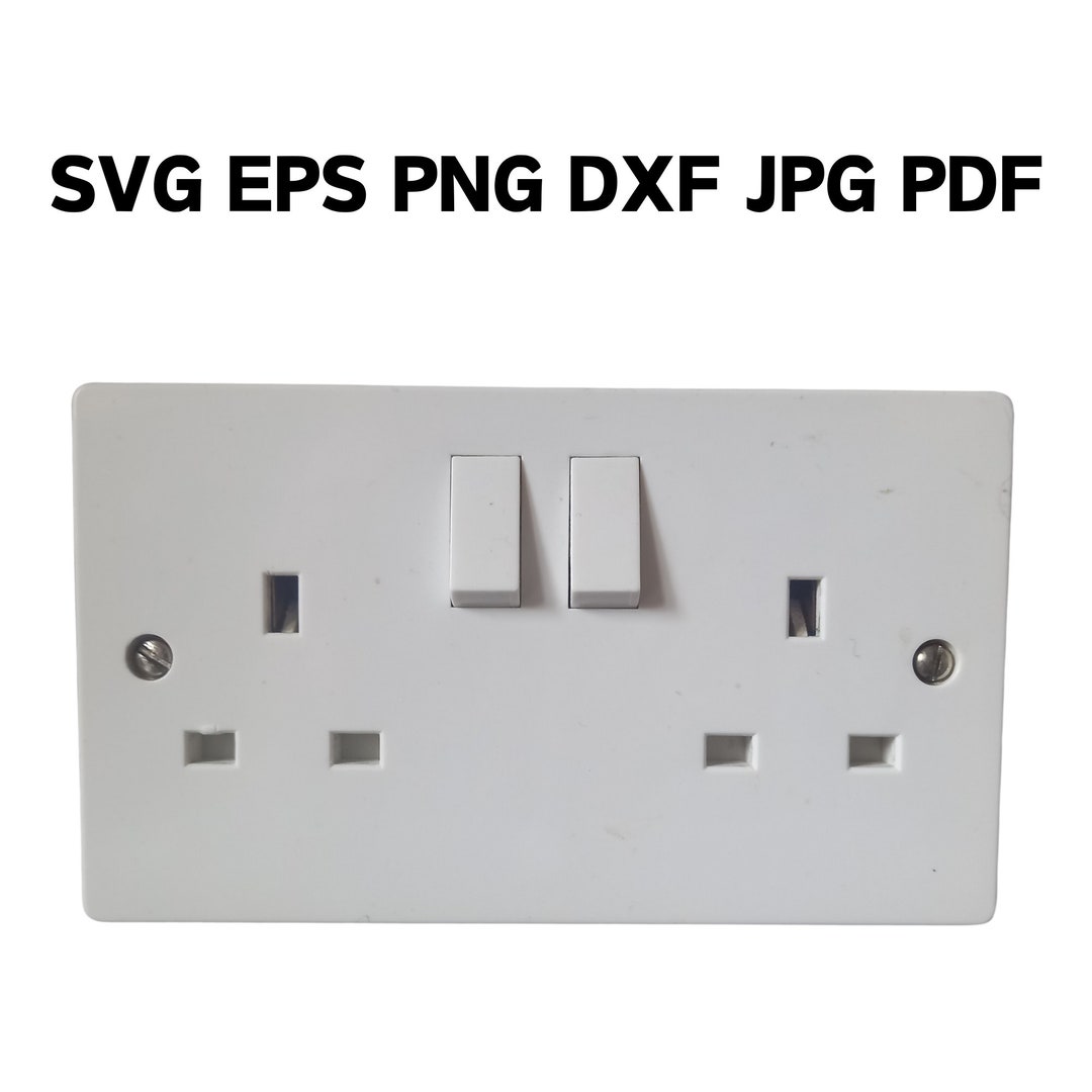 Real UK Double Plug Socket SVG Clipart Actual English Twin - Etsy UK