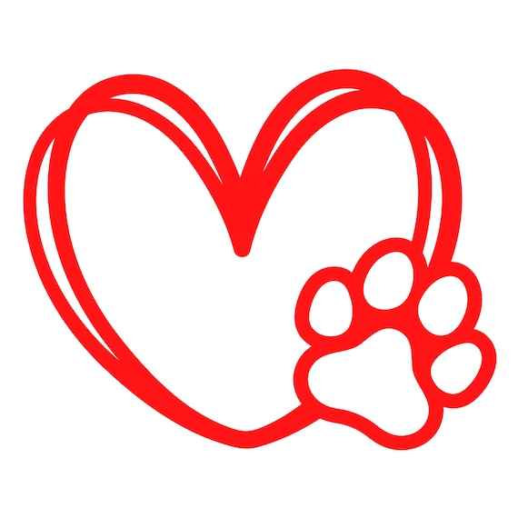 Red Dog Paw Print Clip Art