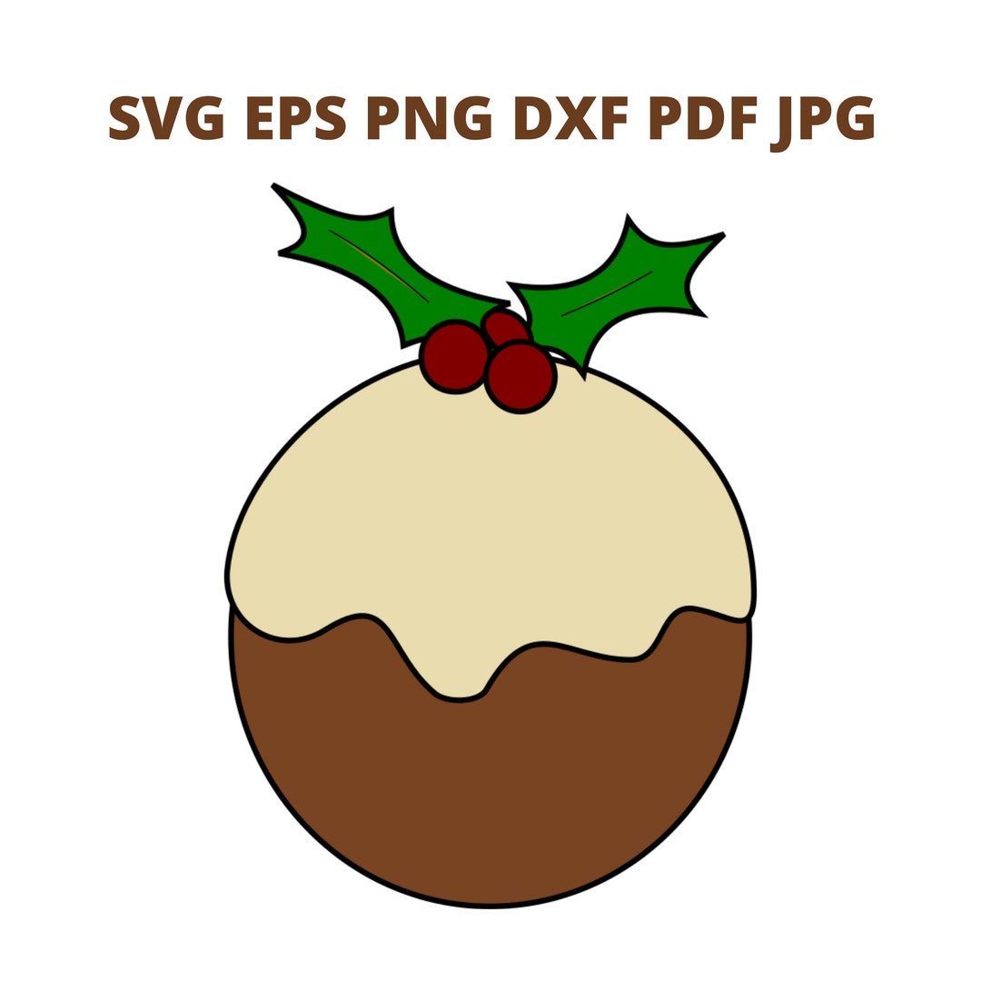 Cute Christmas Pudding SVG Clipart Xmas Food Digital - Etsy Australia