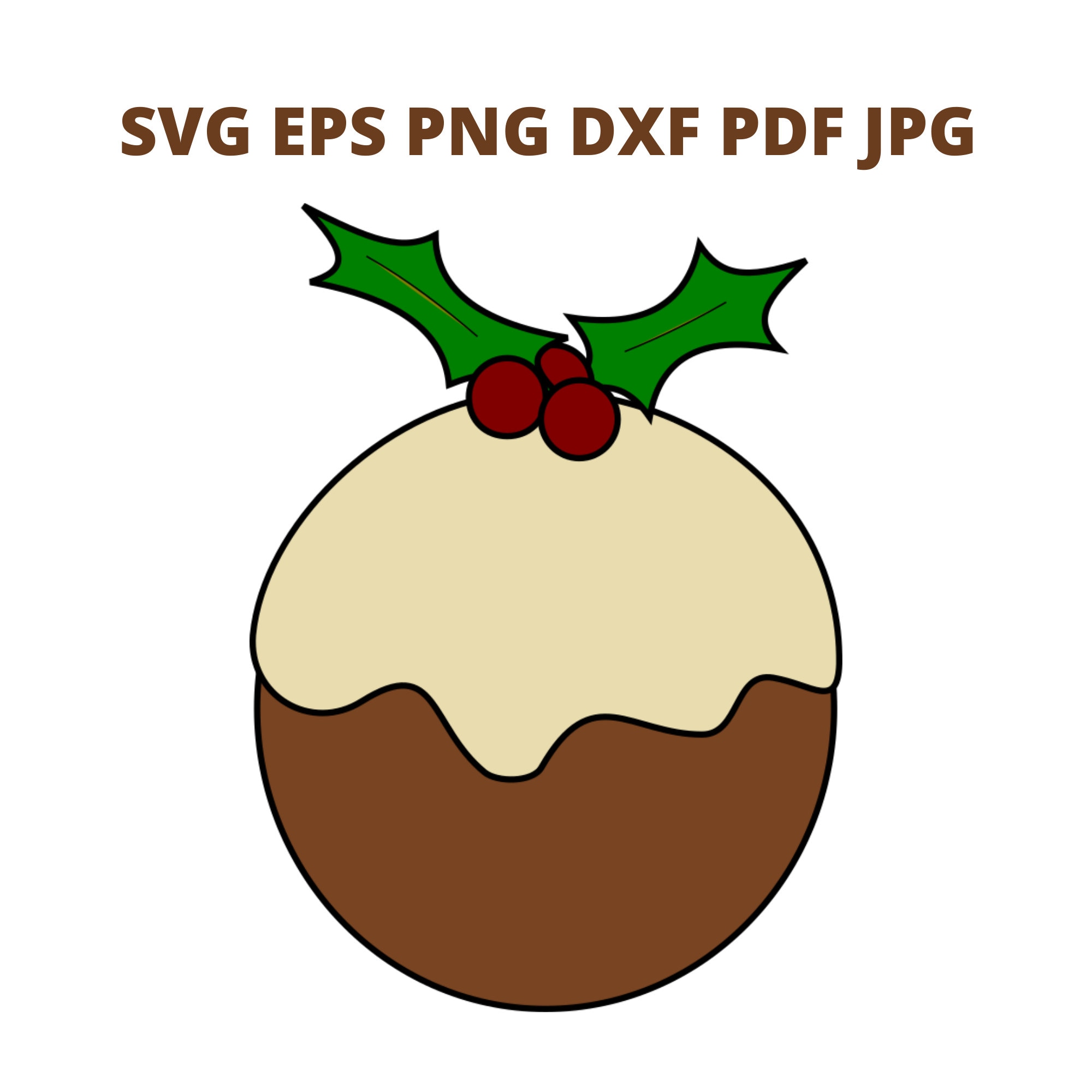 Cute Christmas Pudding SVG Clipart Xmas Food Digital - Etsy Australia