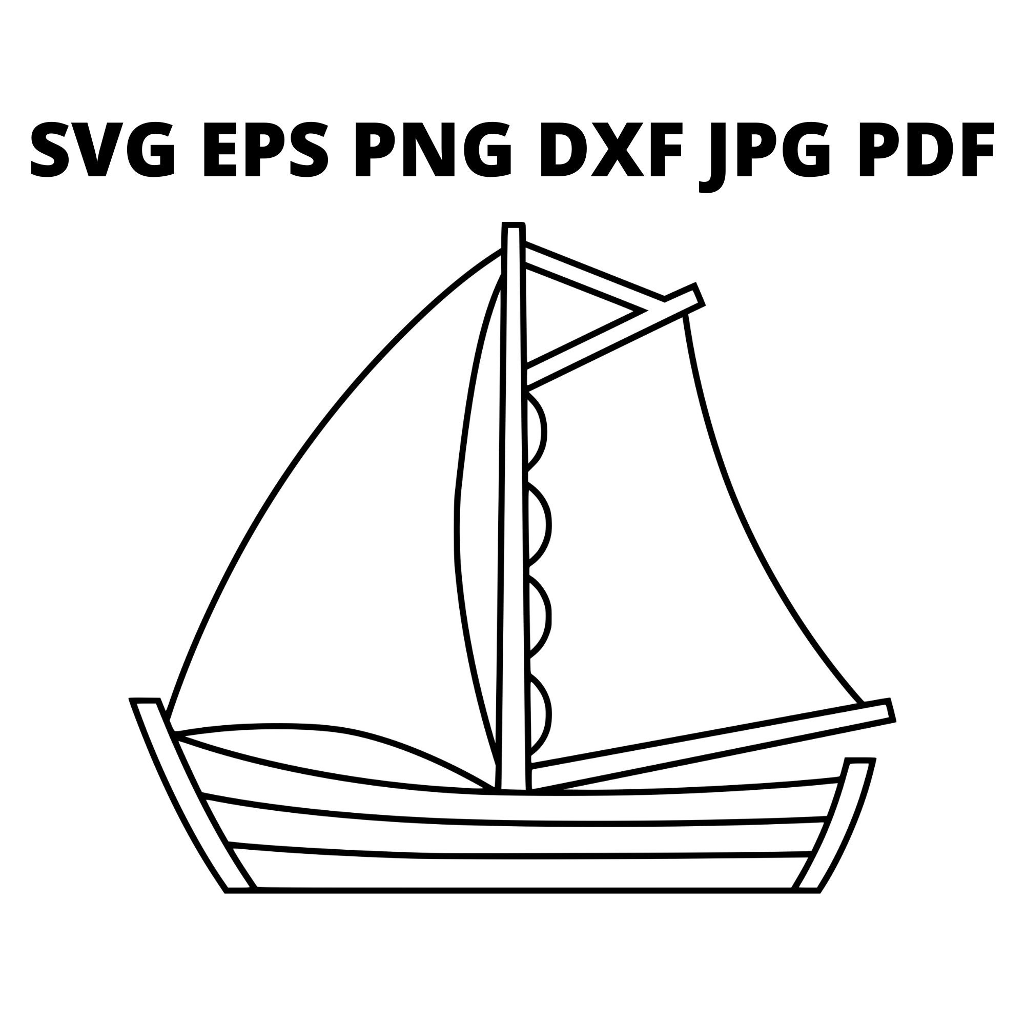 Sailboat Black And White Clipart
