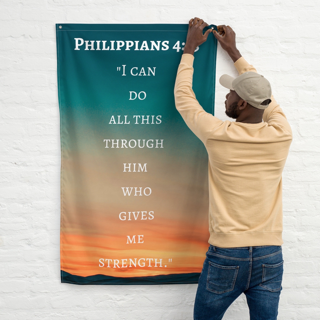 Large All Over Print Bible Verse Banner, Biblical Book Psalm Vertical ...
