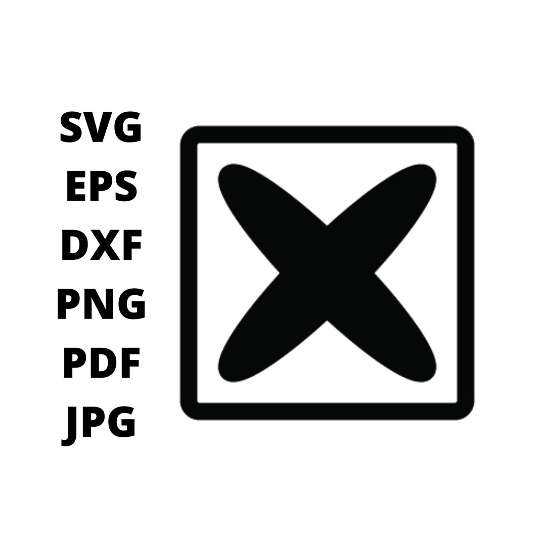 Black Cross in the Box SVG Clipart Delete JPG Digital - Etsy