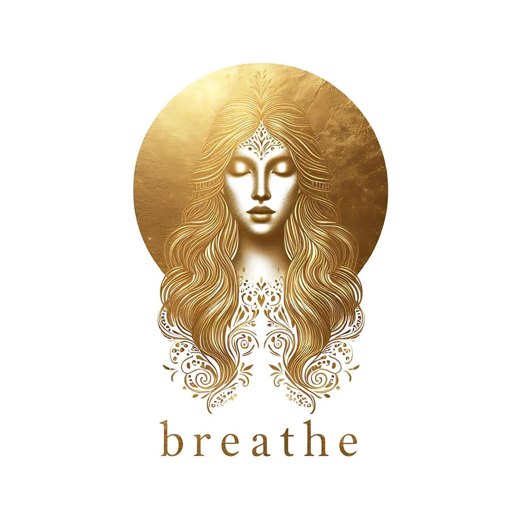 TRANSPARENT Breathe Word PNG Clipart, Gold Spiriual Woman PNG Download ...
