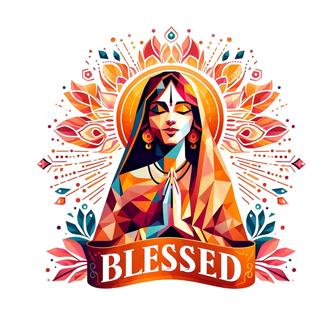 TRANSPARENT Blessed Word PNG Clipart, Floral Praying Woman PNG Download ...