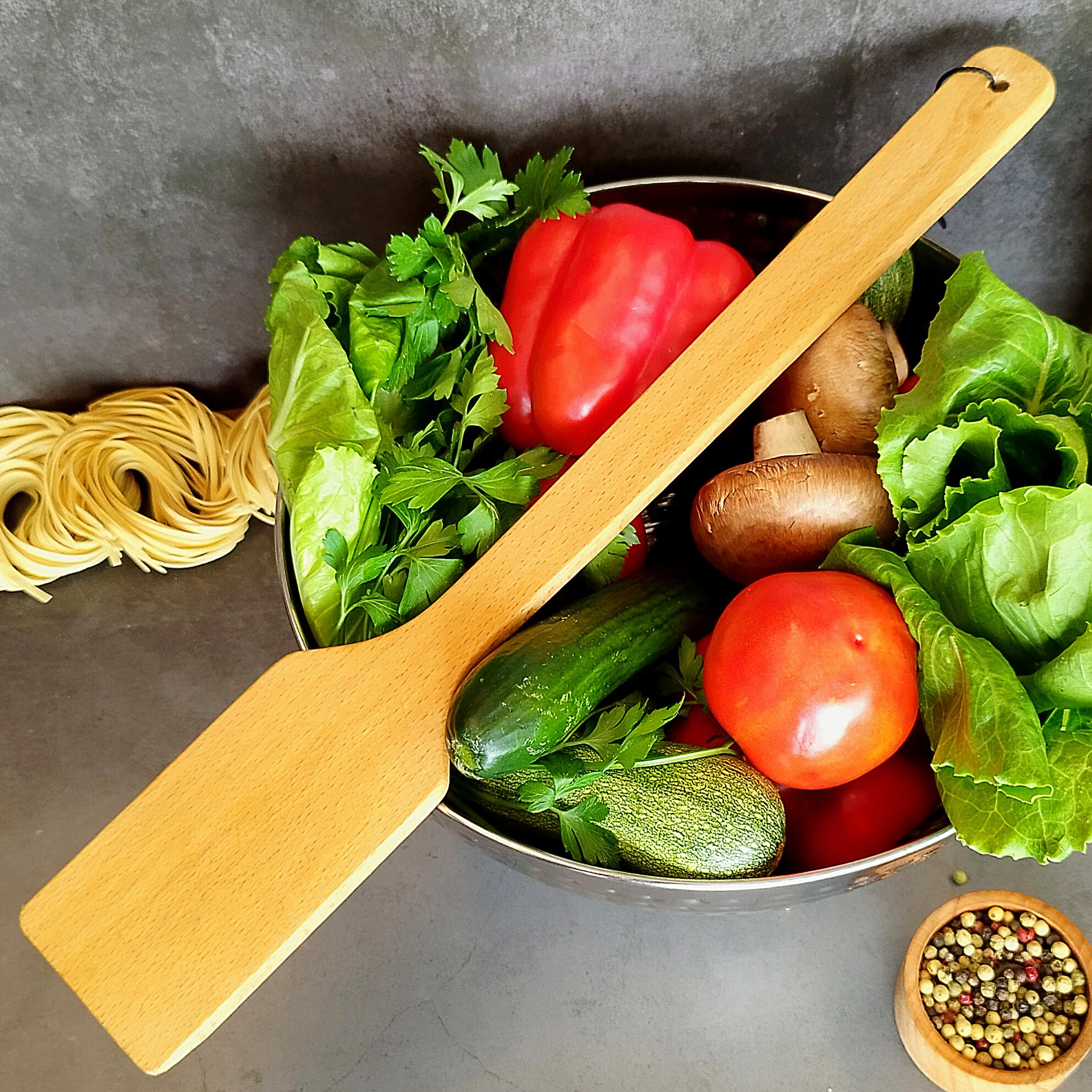 18" Long Wooden Stir Paddle - Heavy Duty Cajun Spoon for Cooking in Big ...