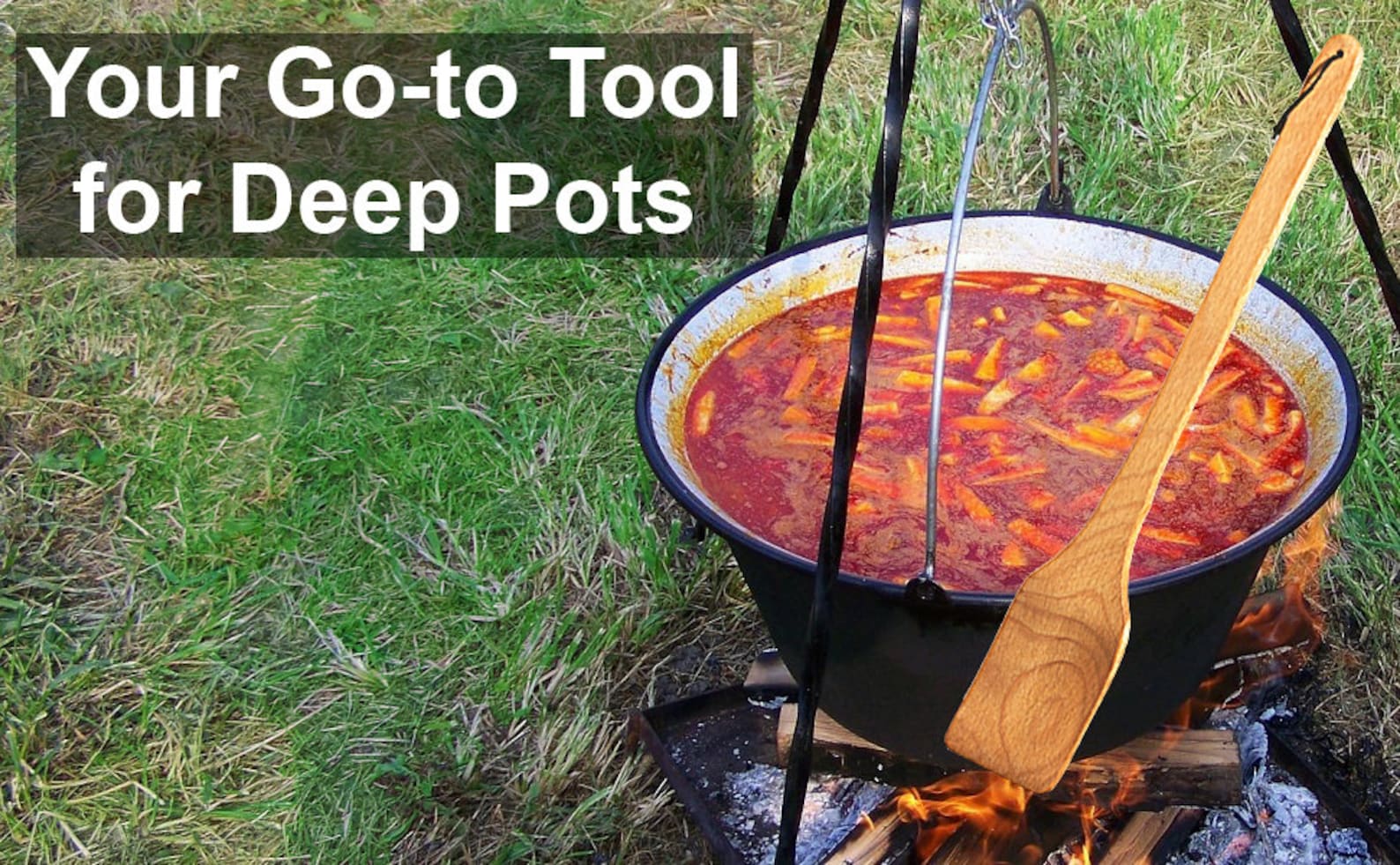 18 Long Wooden Stir Paddle Heavy Duty Cajun Spoon for Cooking in Big ...