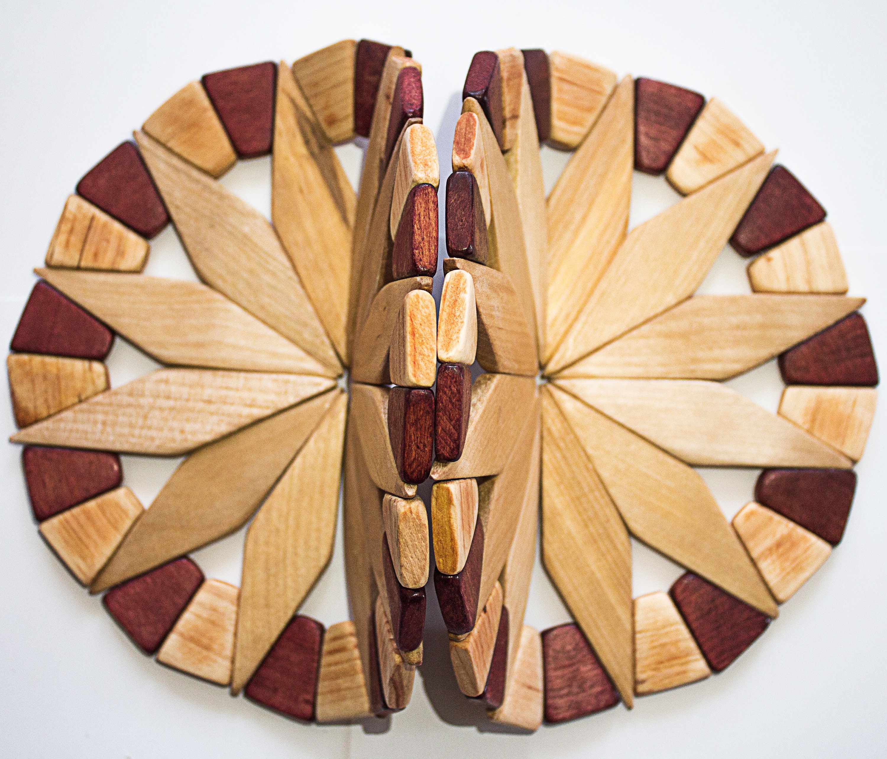 Festive Design Handmade Hot Plate Trivet Pot Holder Set of 2. Wood ...