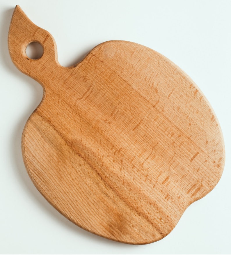 Small Wooden Cutting Board With Handle 7.5x11" - Apple Shaped Fruit ...