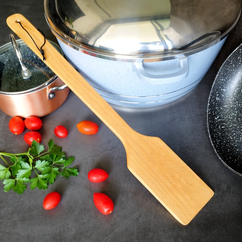 18 Long Wooden Stir Paddle Heavy Duty Cajun Spoon for Cooking in Big ...