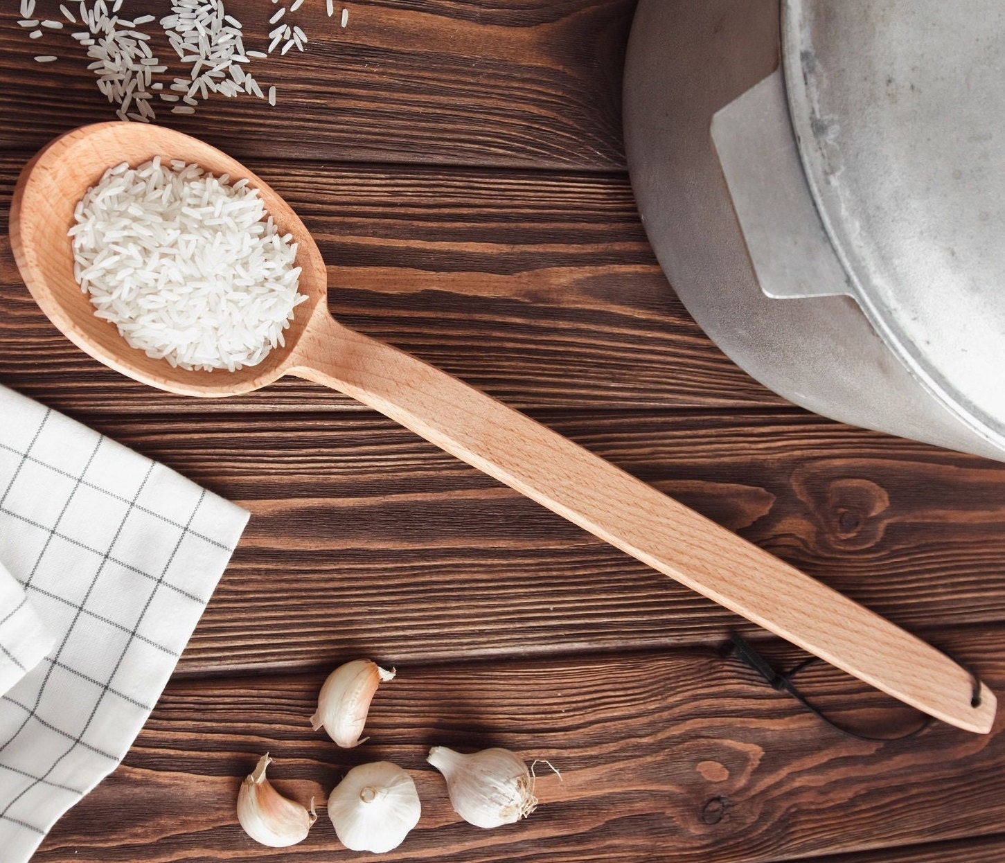 18" Large Wooden Spoon - Heavy Duty Handmade Long Handle Cooking Spoon ...