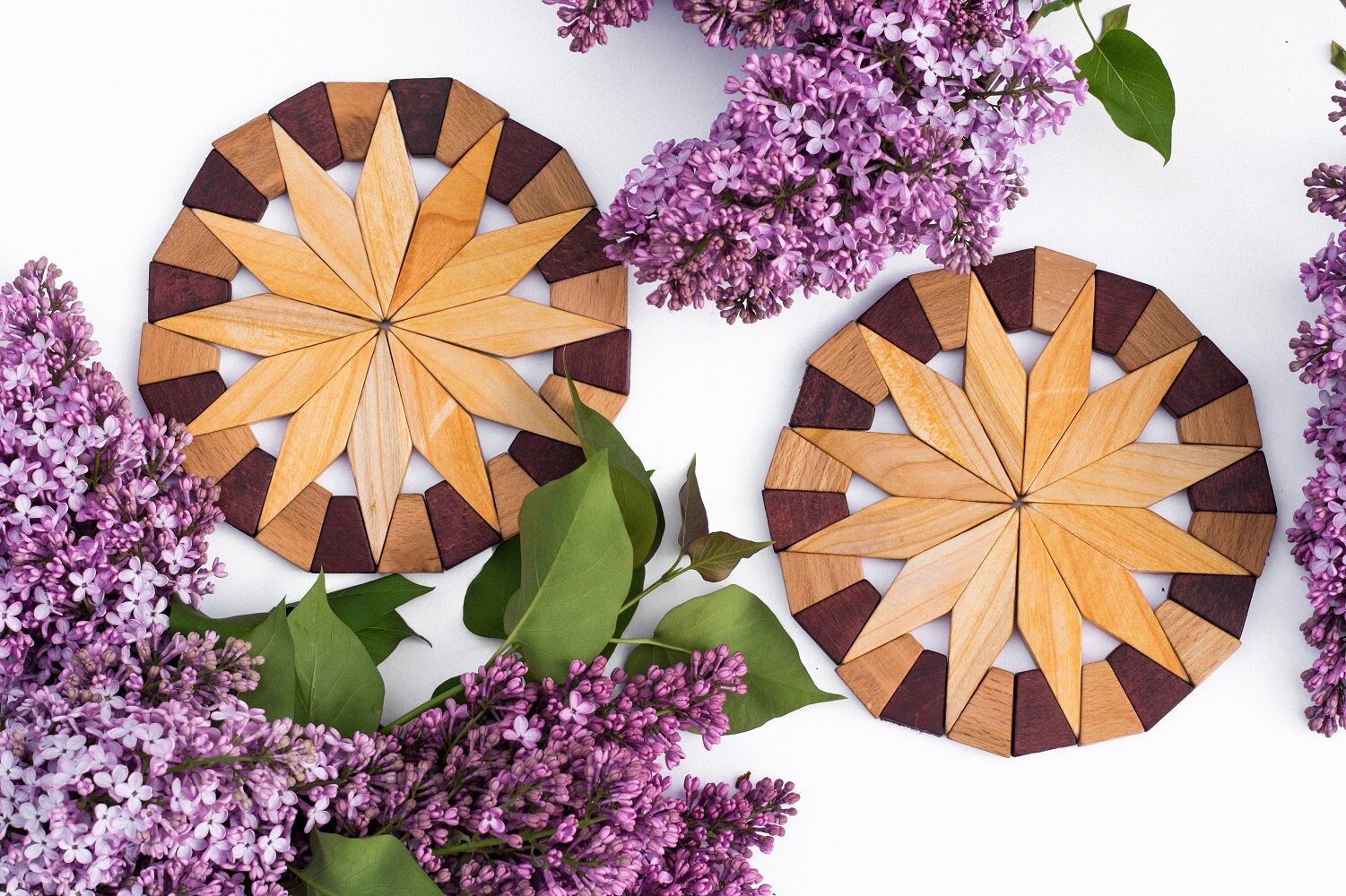 Handmade Wood Trivets for Hot Dishes 2 Ecofriendly Sturdy - Etsy