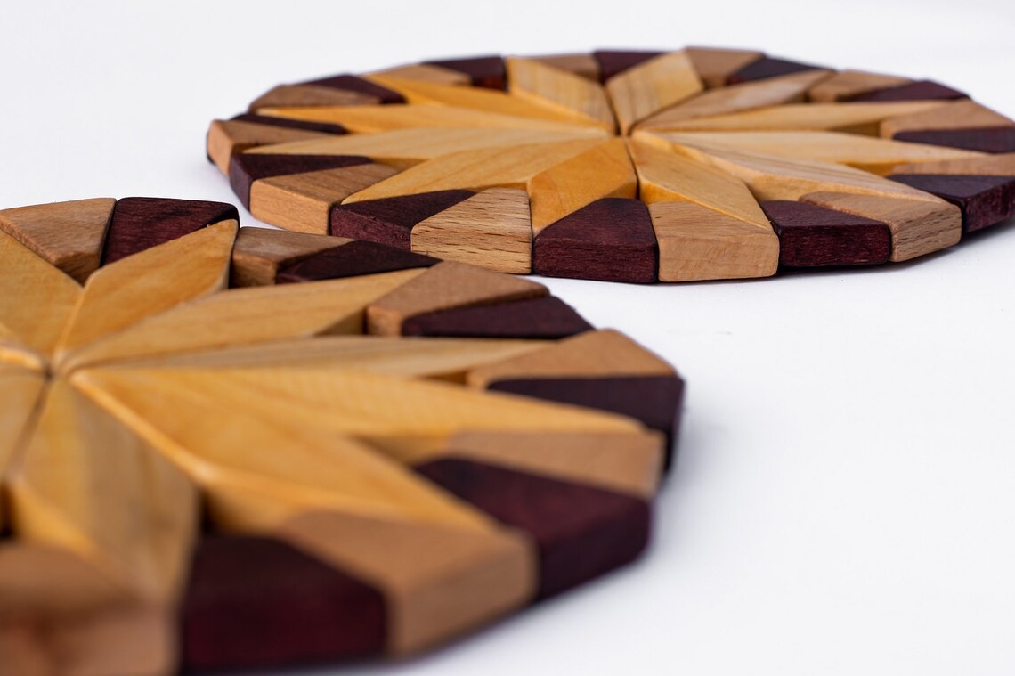 Handmade Wood Trivets for Hot Dishes 2 Ecofriendly Sturdy - Etsy