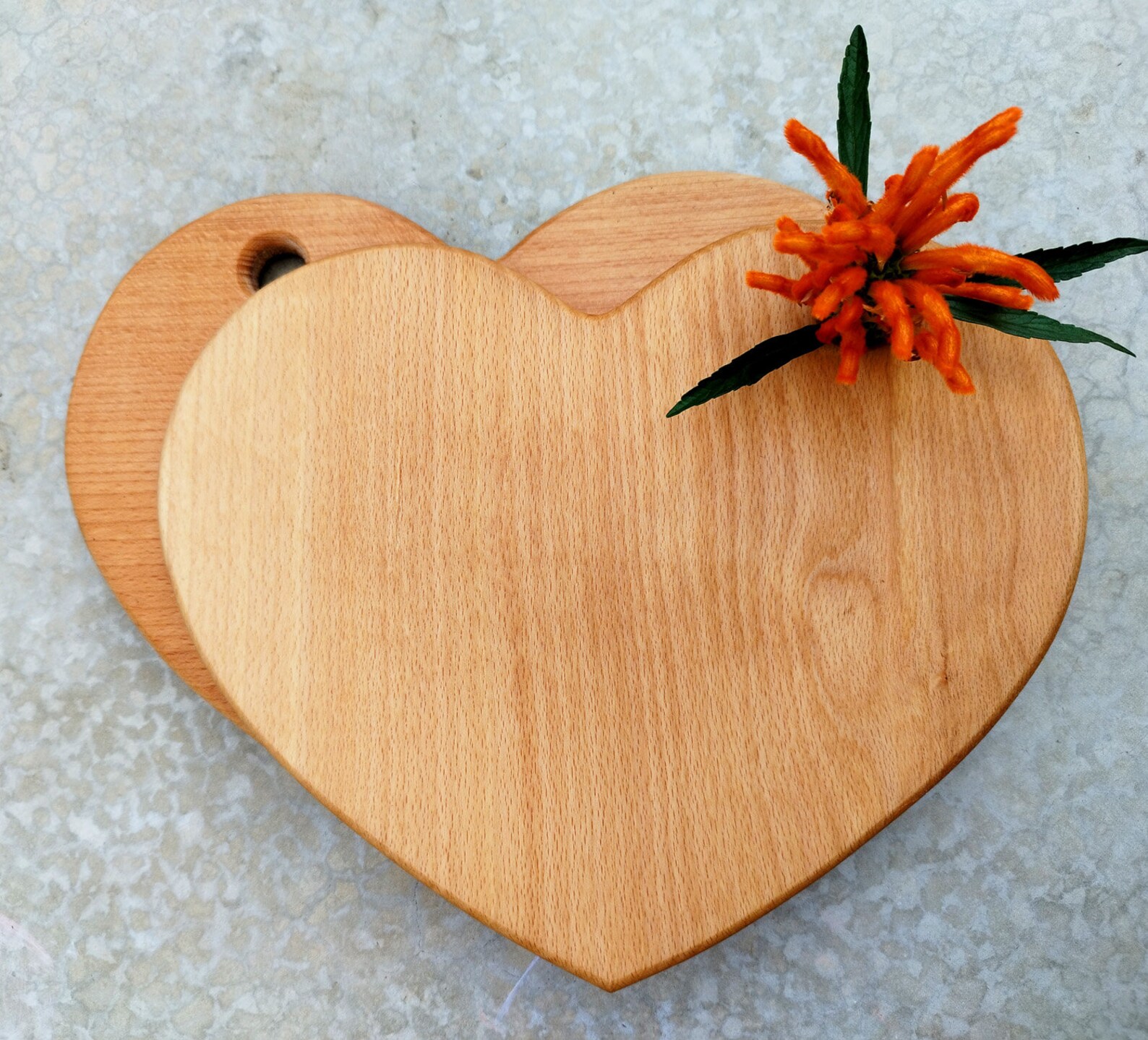 Wooden Heart Shaped Cutting Board Romantic Heart Platter, Solid ...