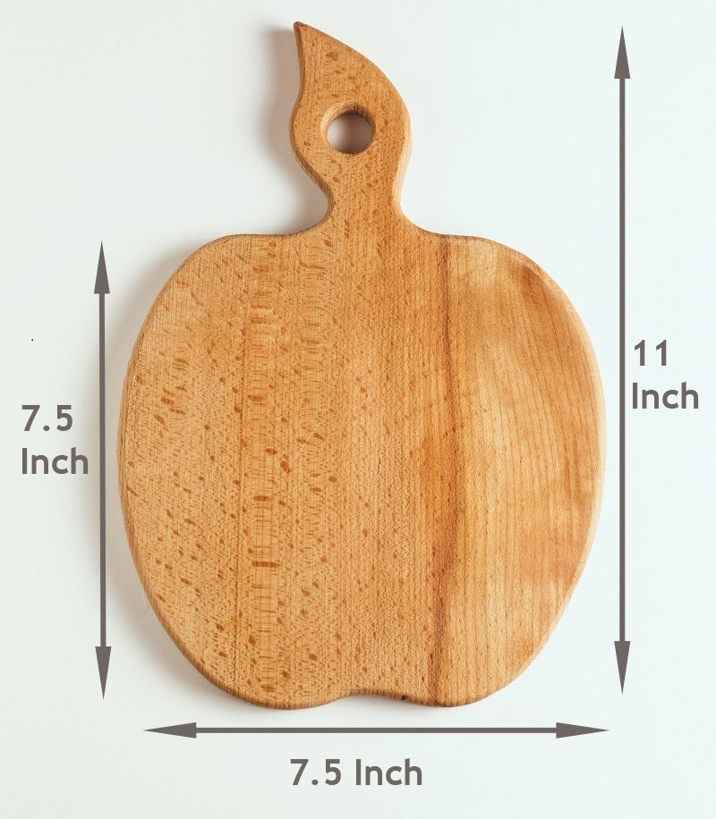 Small Wooden Cutting Board With Handle 7.5x11" - Apple Shaped Fruit ...