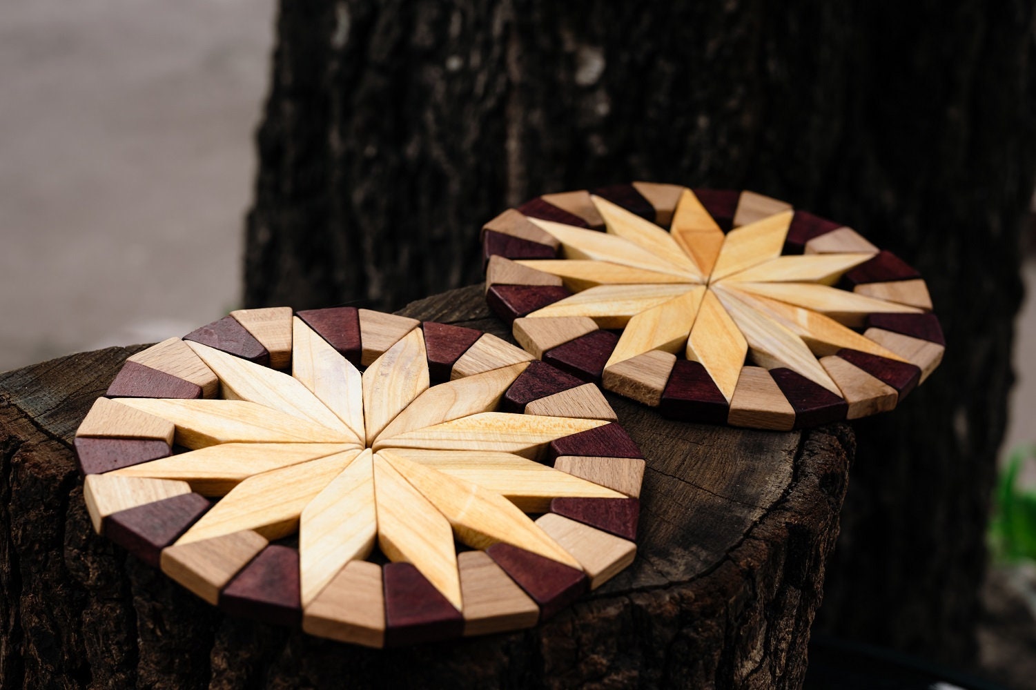Handmade Wood Trivets for Hot Dishes 2 Ecofriendly Sturdy - Etsy