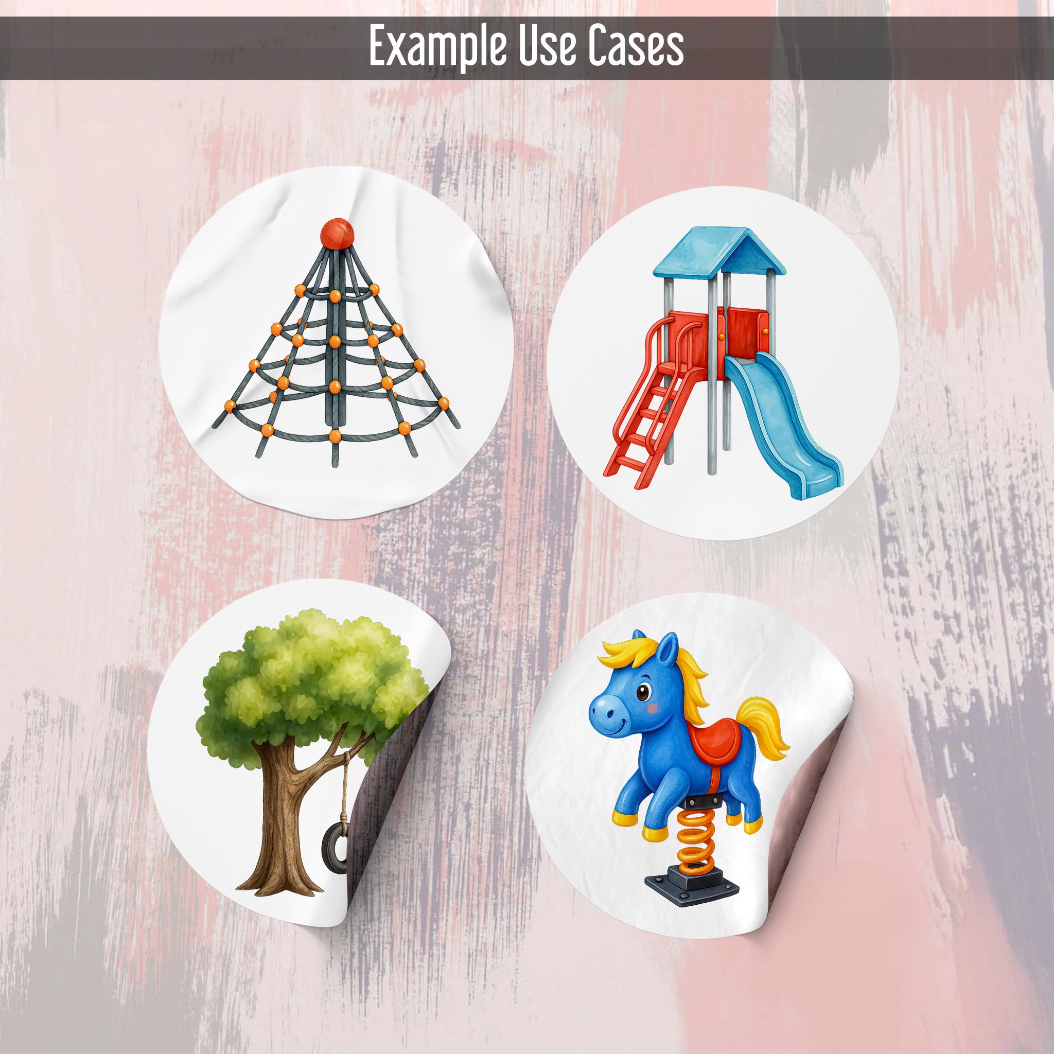 50 Playground Clipart Watercolor PNG Bundle, Slide, Swing, Sand Play ...