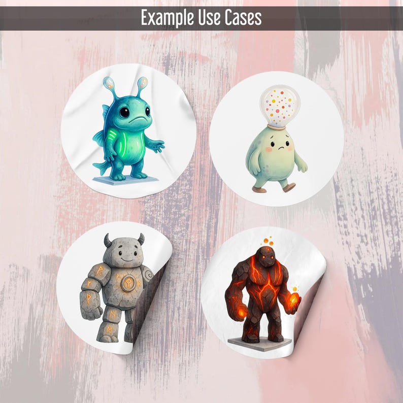 25 Quirky Monster Watercolor PNG Clipart, Cute Funny Fantasy Creatures ...
