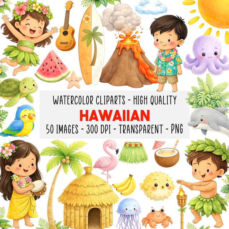 Luau Clipart - Etsy