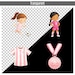25 Pink Watercolor Soccer Clipart PNG, Women Football Players, Cute ...