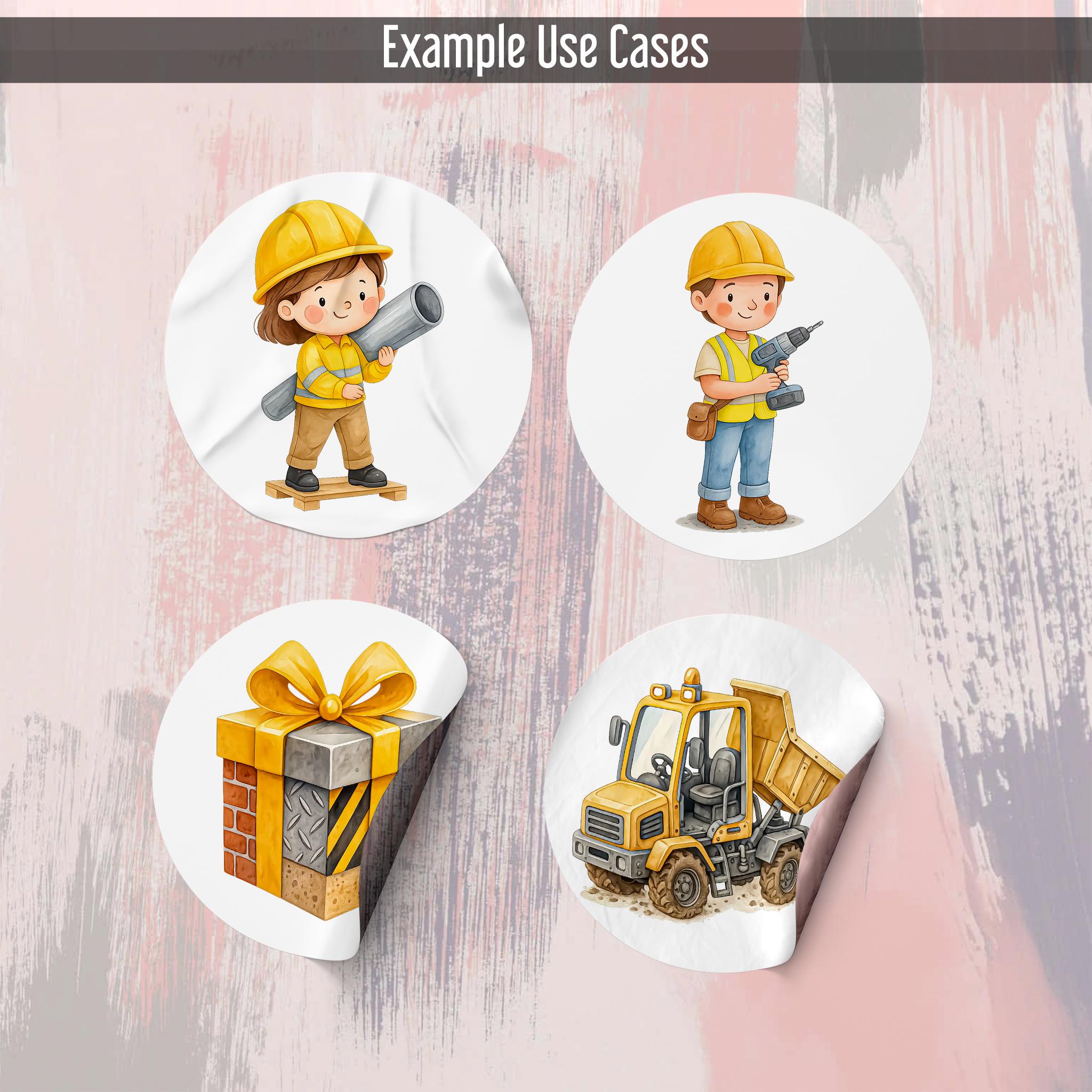 75 Construction Watercolor Clipart PNG Bundle, Construction Vehicles ...