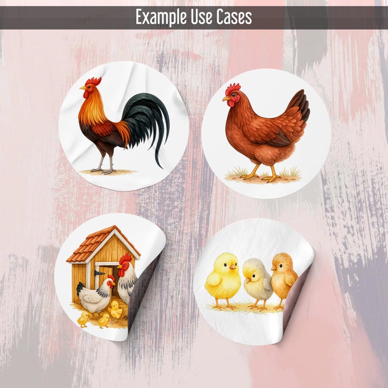 50 Chicken Watercolor Clipart Bundle, Farm Animals PNG, Rooster, Hen ...