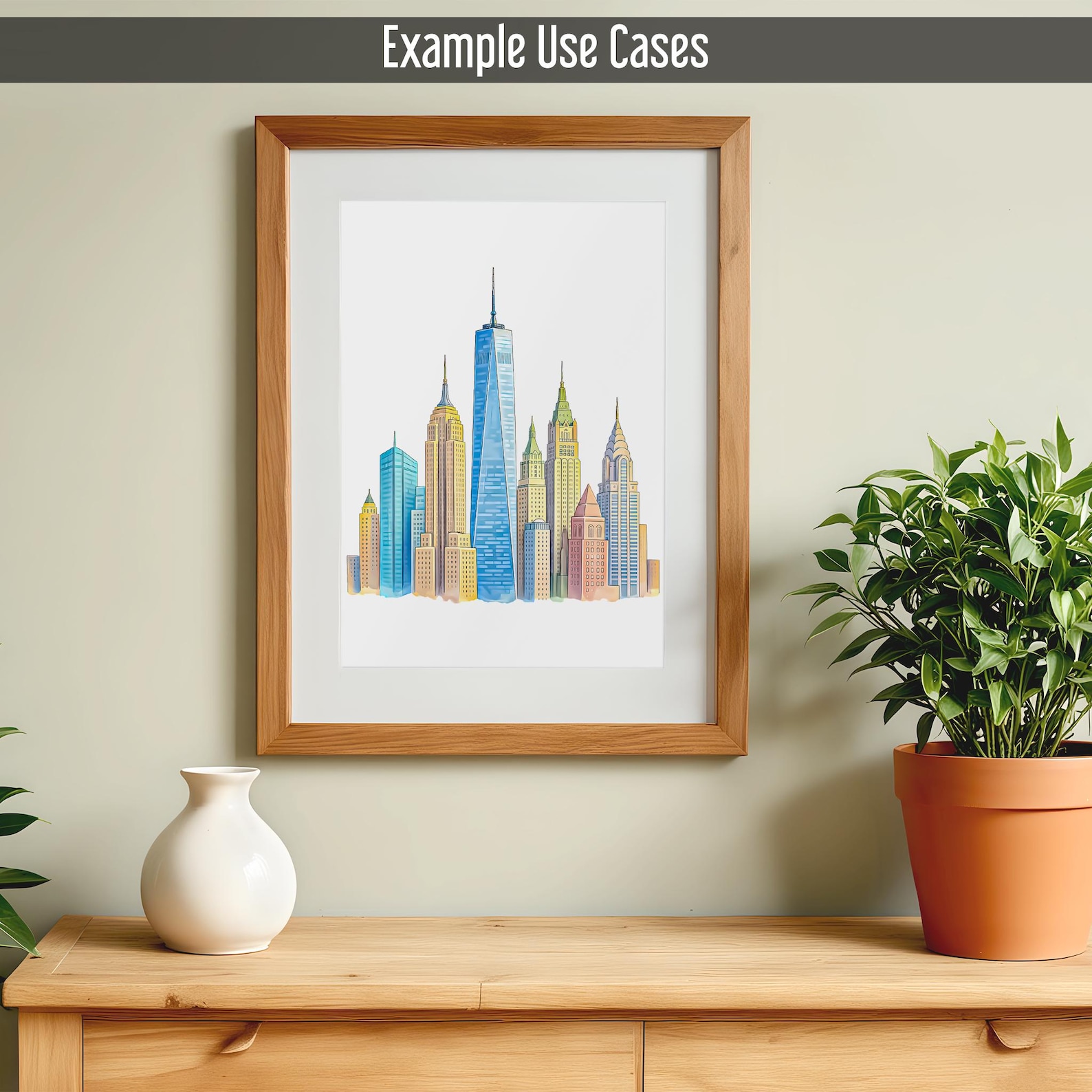 25 New York Clipart Set, NYC Landmarks Watercolor, Empire State, Statue ...