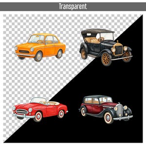 25 Vintage Classic Cars Watercolor Clipart Bundle, Retro & Classic ...
