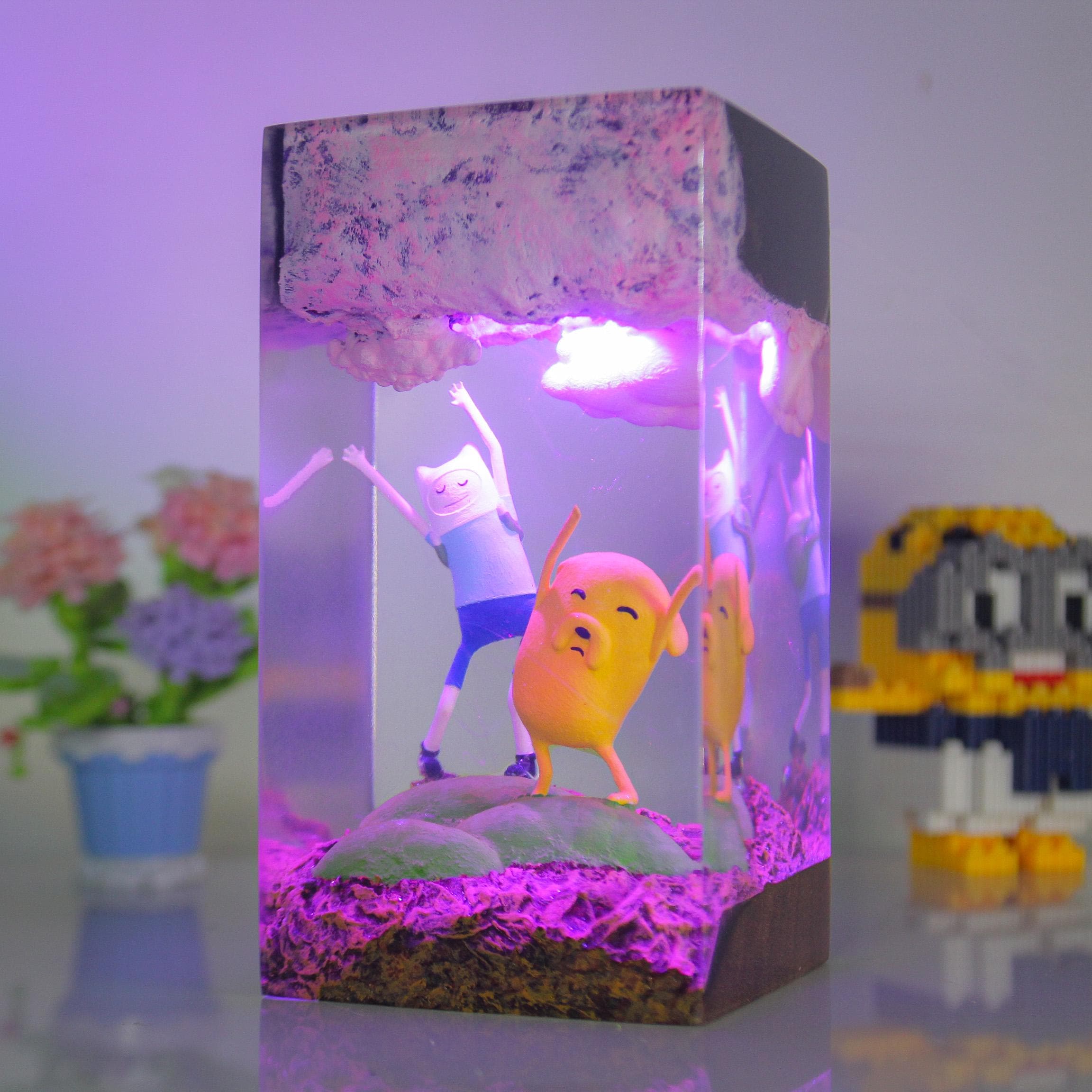 Adventure Time Resin Art Lamp – Finn & Jake Handmade Epoxy Lamp, Unique ...
