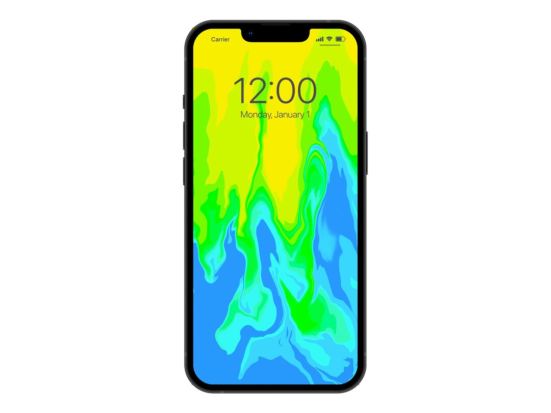 Lava Phone Home Screen | Neon Yellow Green | Vibrant iPhone Lock Screen ...