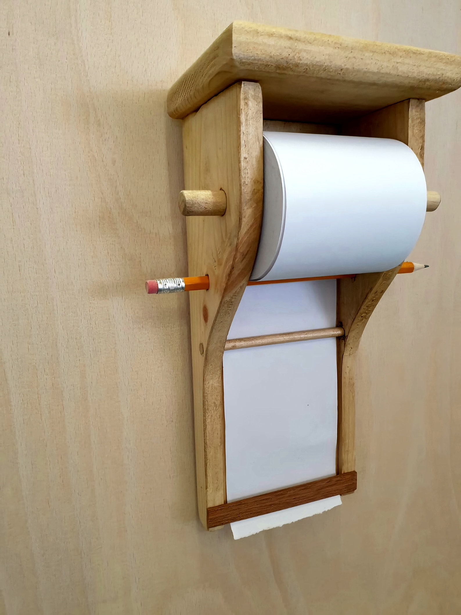 Shopping List Holder With Paper Roll and Pencil - Etsy
