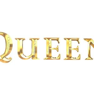 Queen Gold Letters English Alphabet, Instant Download, Digital File ...
