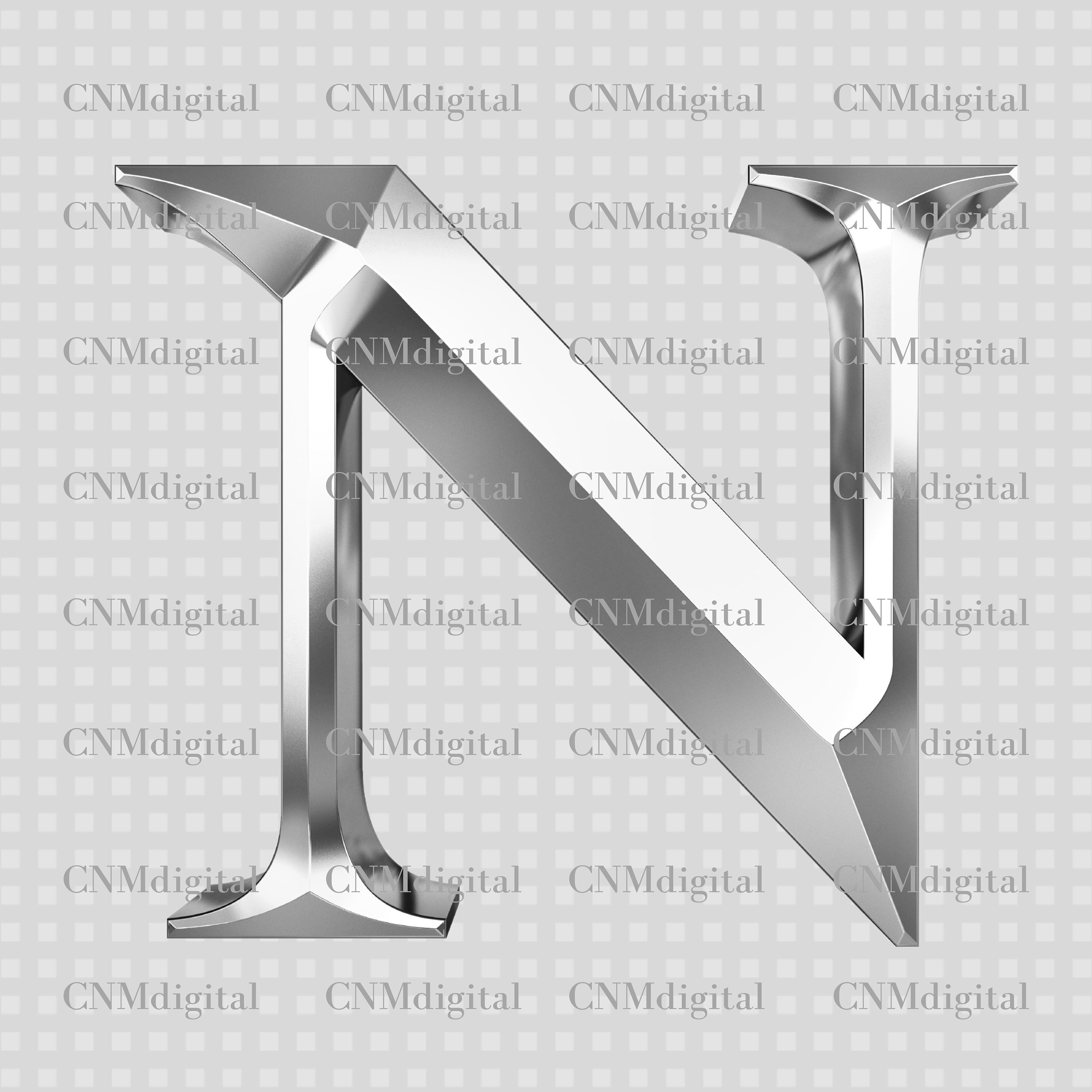 Silver Letters, English Alphabet, Instant Download, Digital File ...