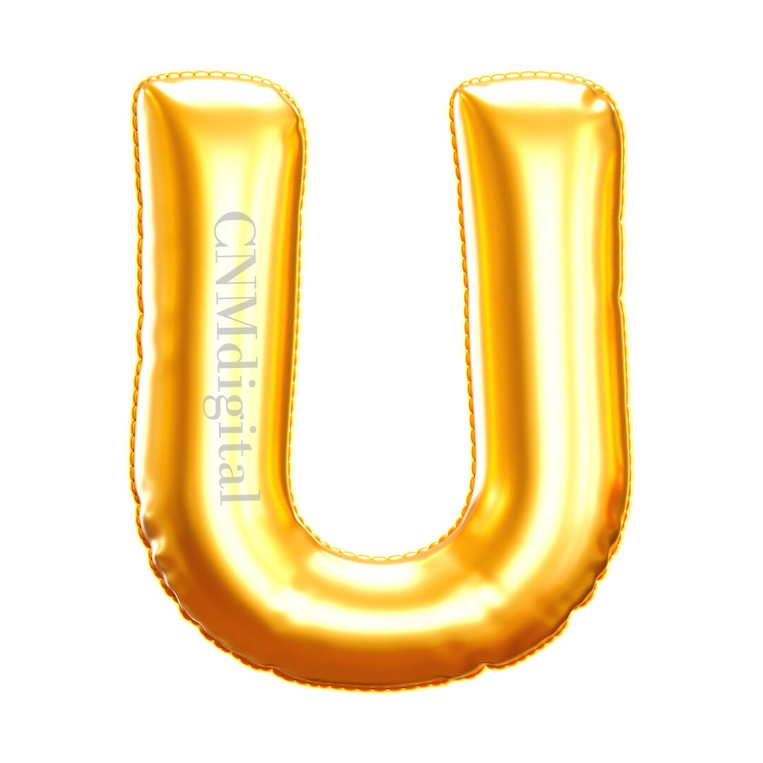 Gold Foil Balloon Letter U: PNG Clipart (digital Download) - Etsy