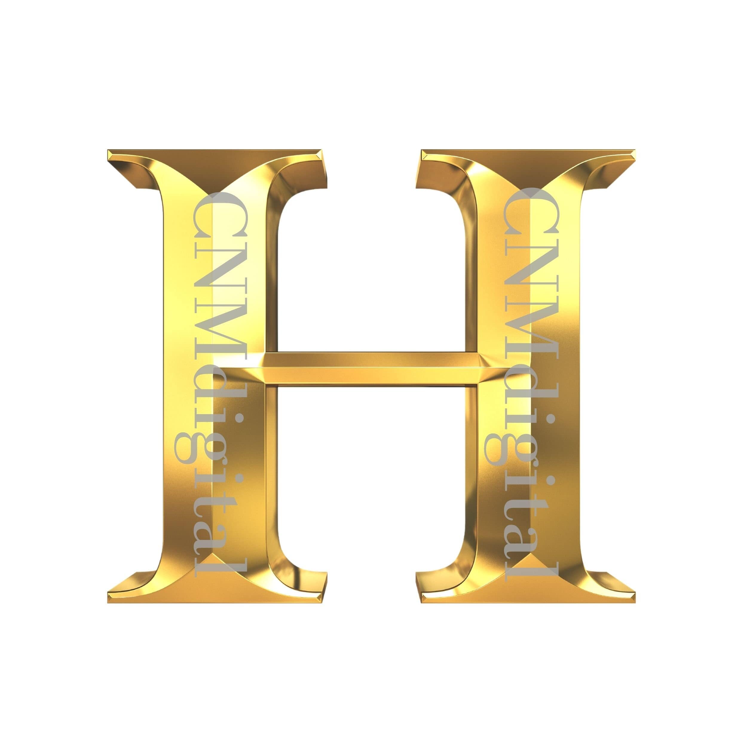 Gold Color Letter English Instant Download, H-letter ONLY Digital File ...