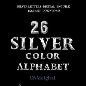 Silver Letters English Alphabet, A-Z 26 Silver Letters, Instant ...