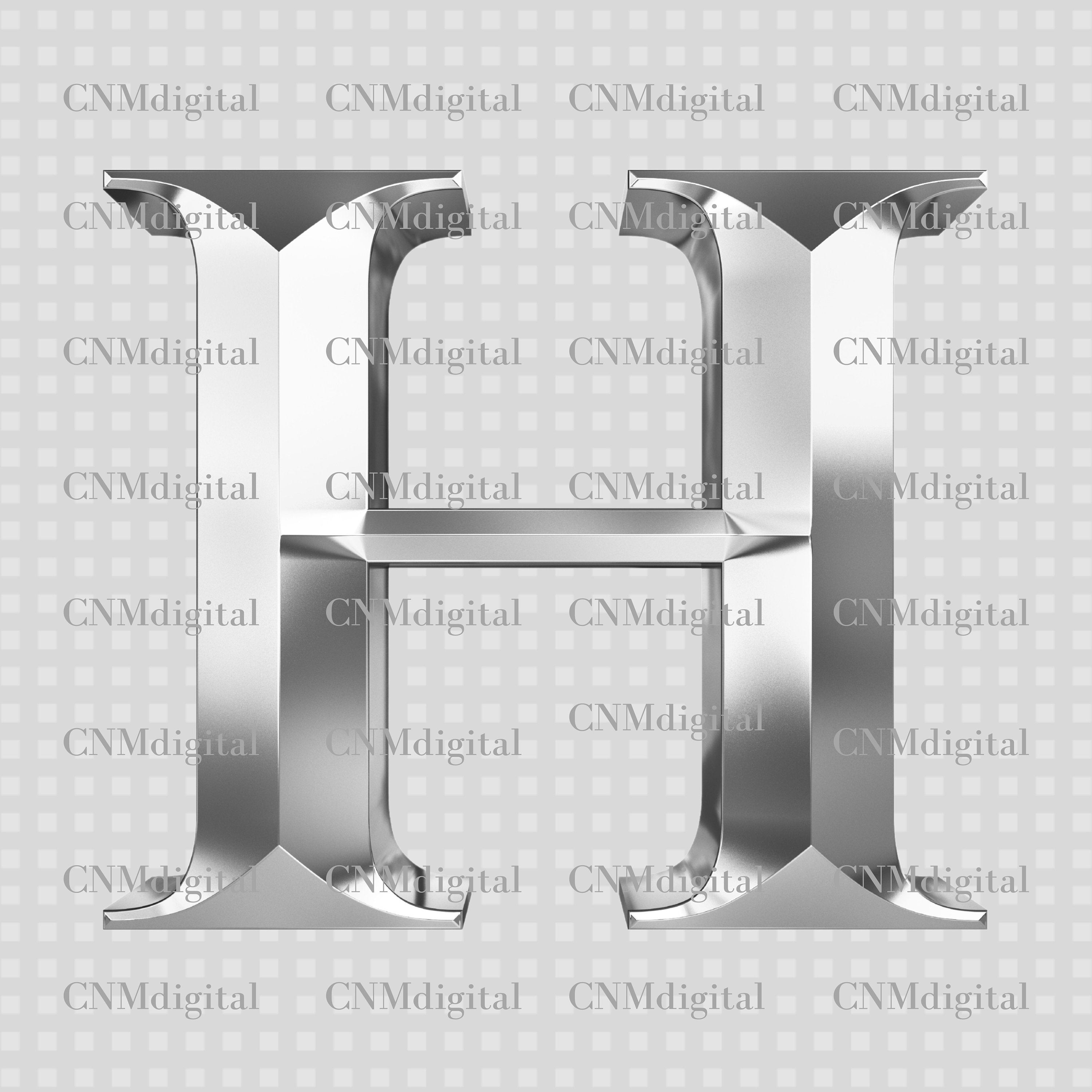 Silver Letters, English Alphabet, Instant Download, Digital File ...