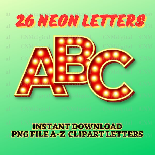Neon Letters - Etsy