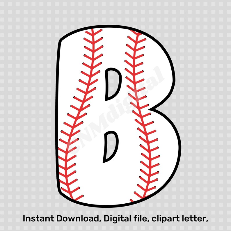 Baseball Letters, Font English Alphabet, Instant Download, PNG, A-Z 26 ...