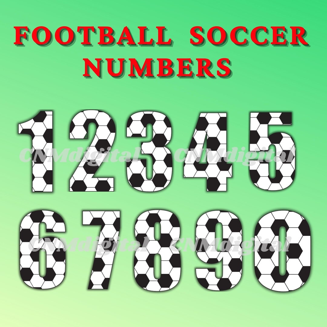 Football Numbers, Soccer Numbers ,instant Download, Digital Numbers ...