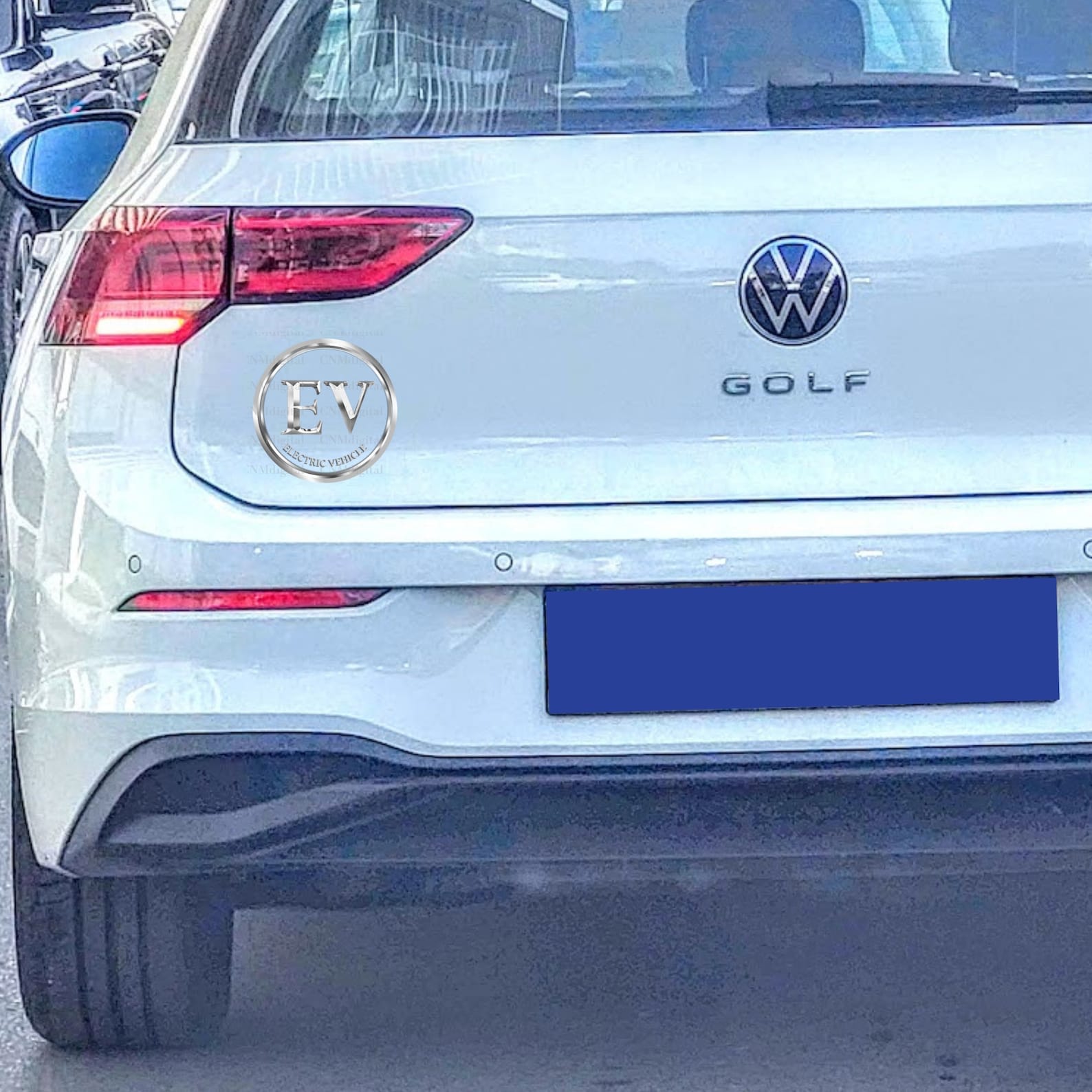 Electric Vehicle, Sticker, EV Silver Color Letter, Vinyl Decal for ...