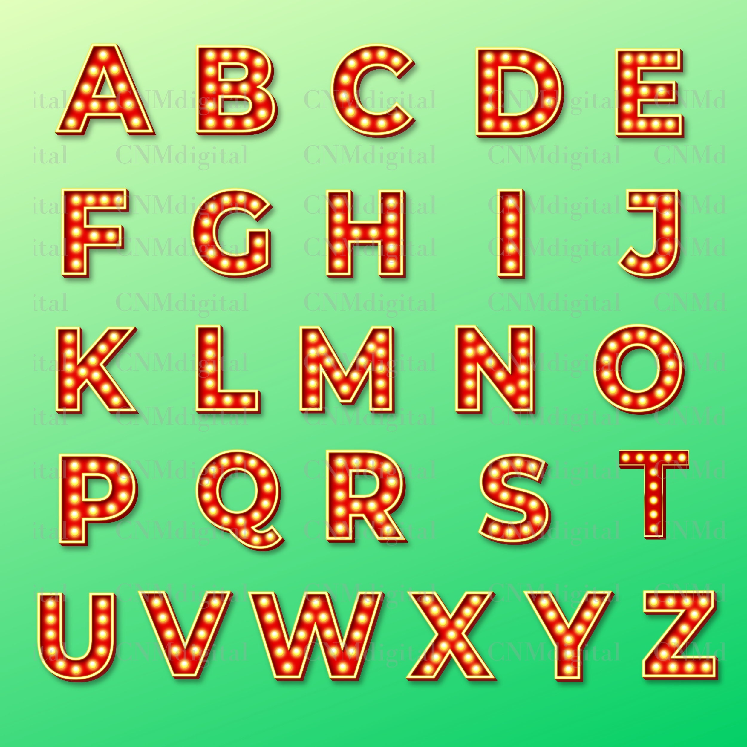 Neon Letters Alphabet A-Z 26 Letters Clipart PNG Wine Bar Sign Marquee ...