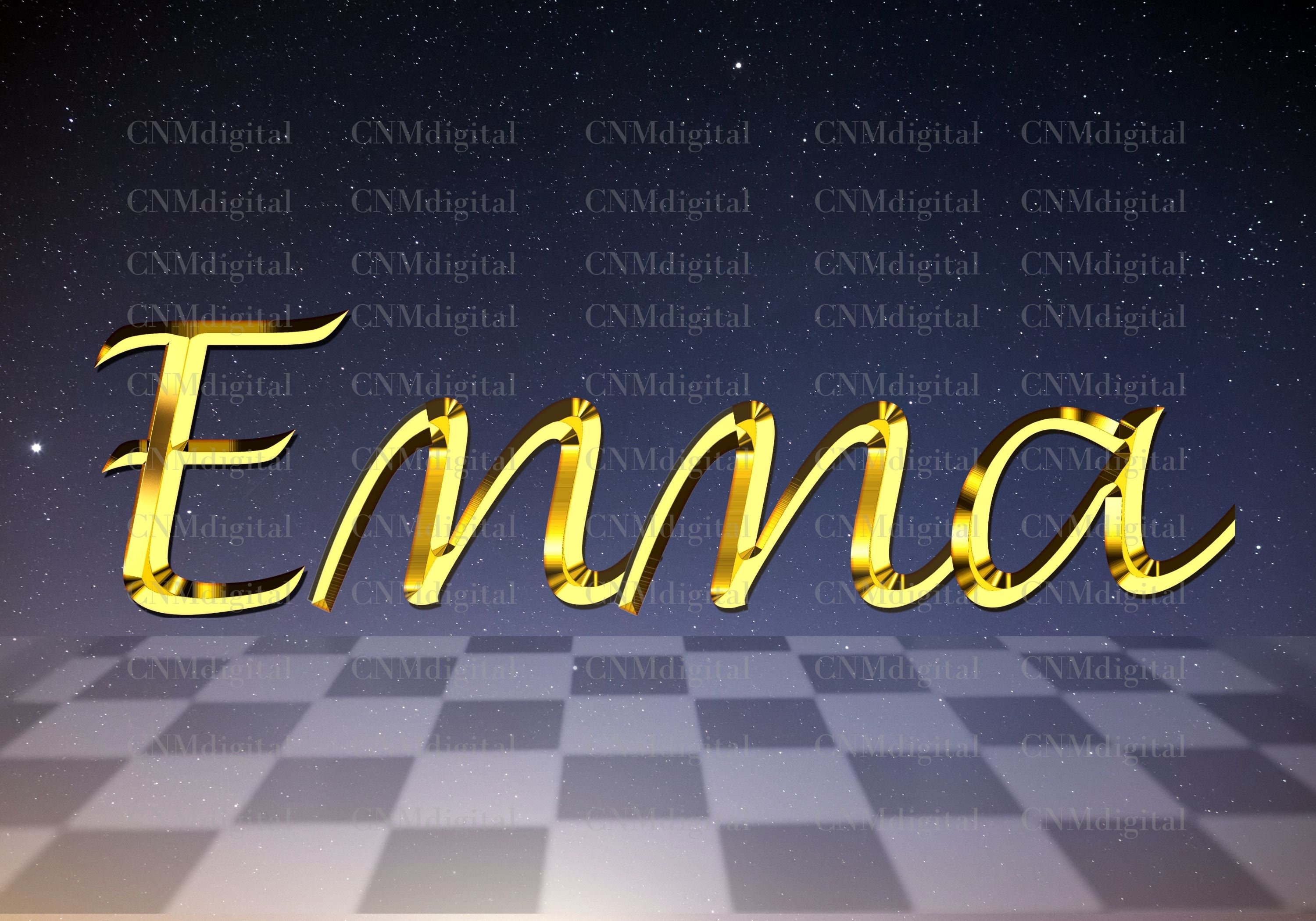 Emma Girls Name Instant Download Personalized English Name Gold Letter ...