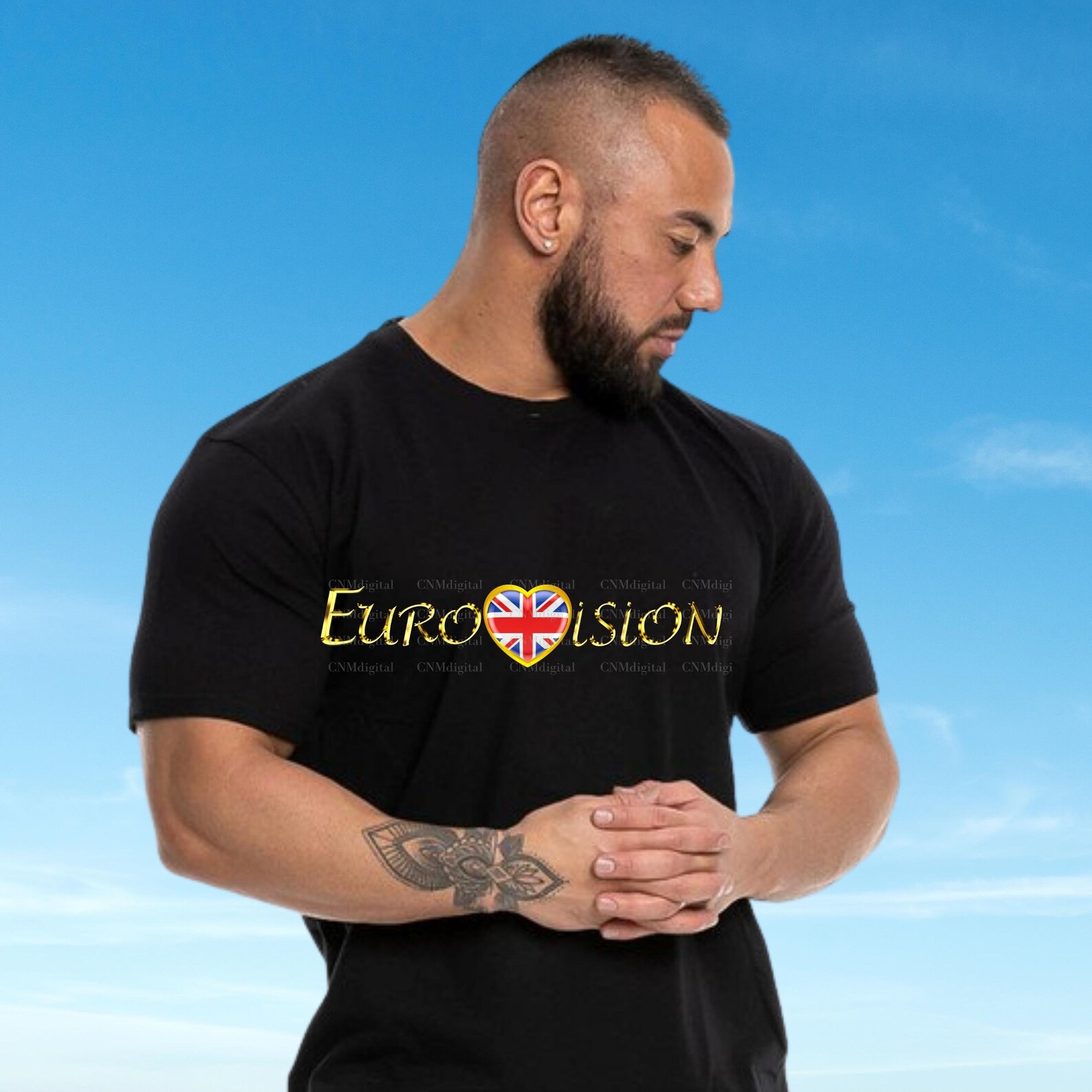 Eurovision Song Contest T Shirt United Kingdom Flag Unisex Heavy Cotton ...