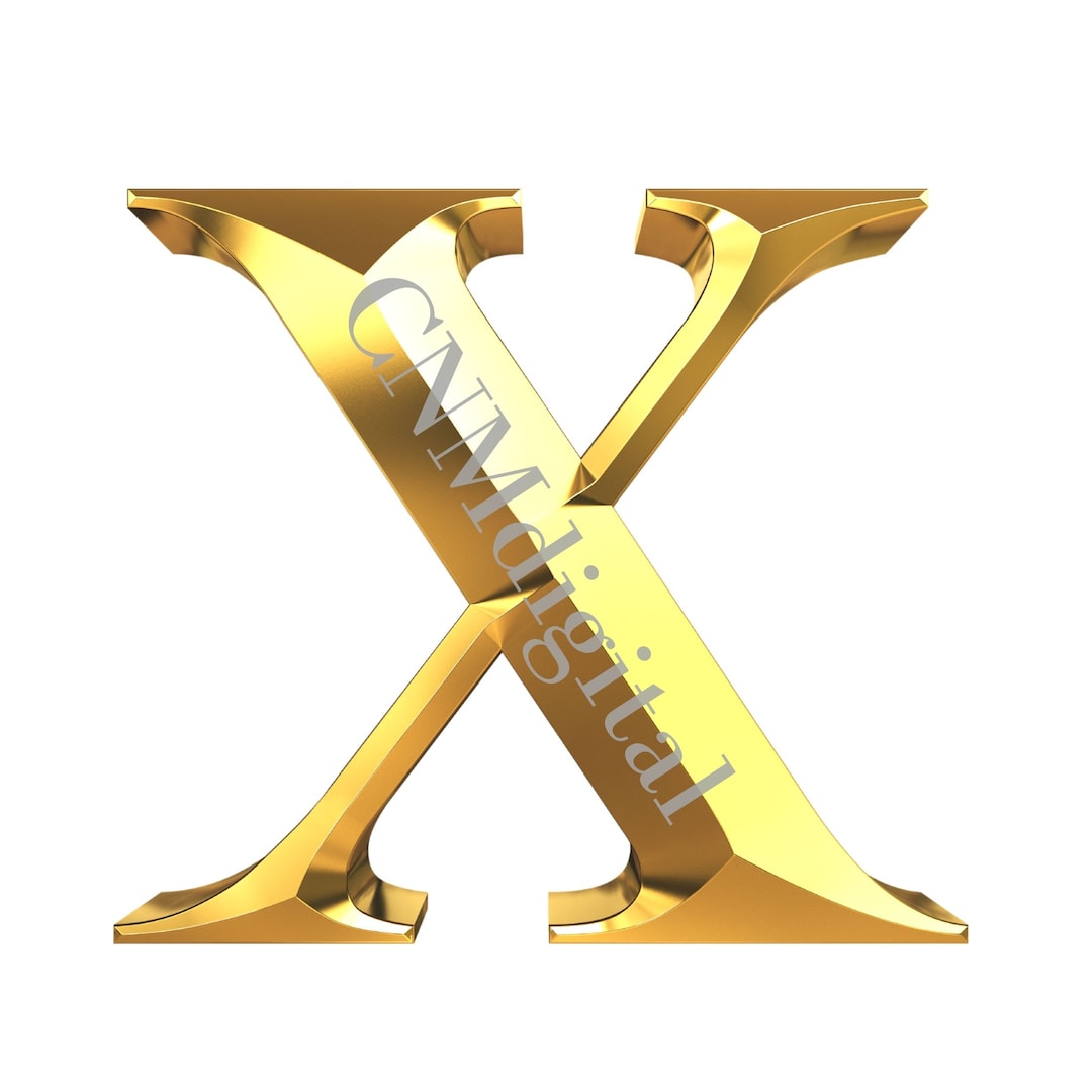 Gold Color Letter English Instant Download, X-letter ONLY Digital File ...