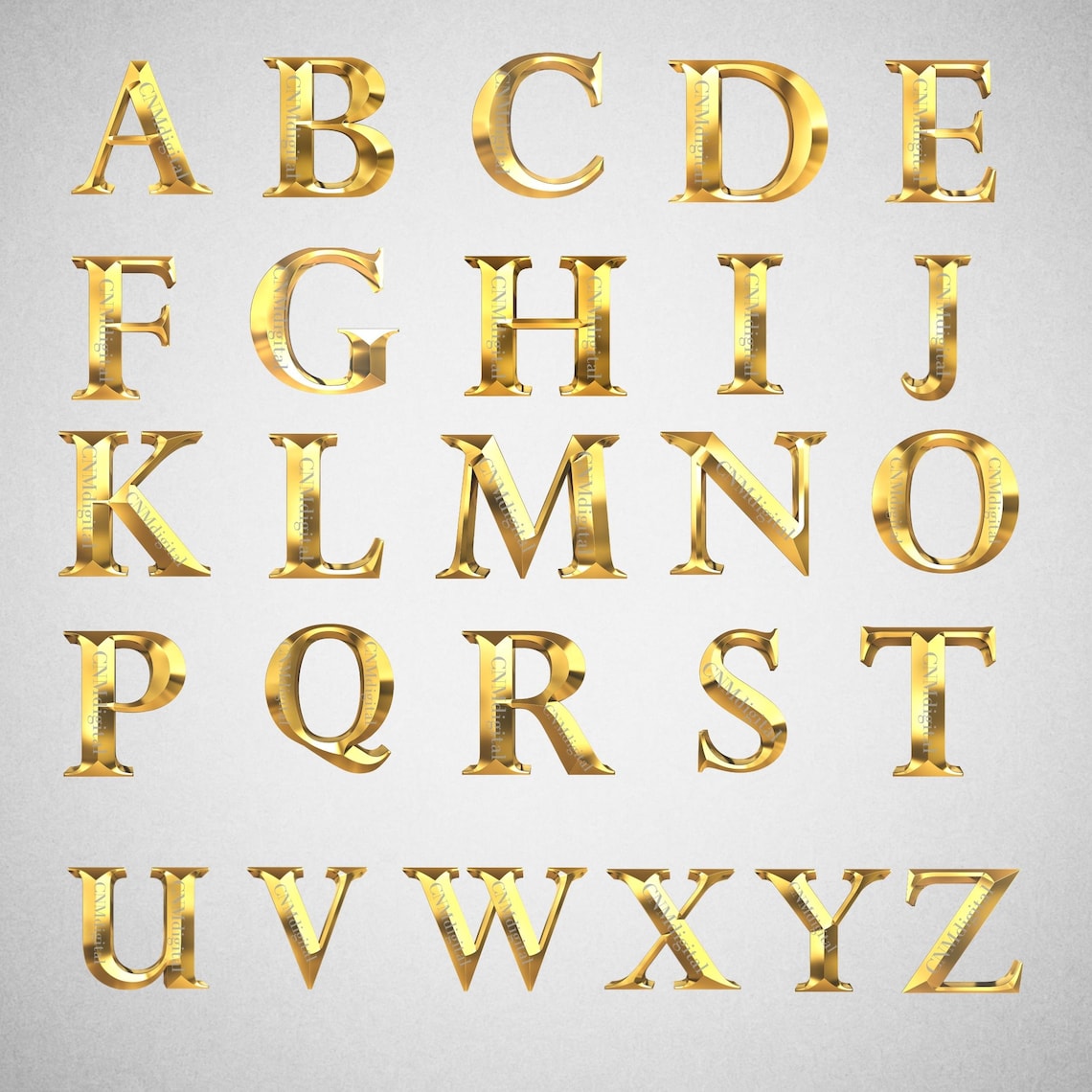 Gold Letters English Alphabet Instant Download Digital File | Etsy