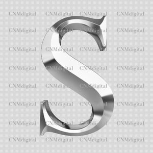Silver Letters, English Alphabet, Instant Download, Digital File ...