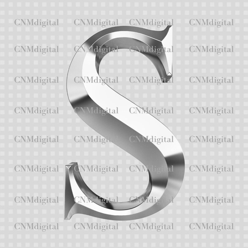 Silver Letters, English Alphabet, Instant Download, Digital File ...