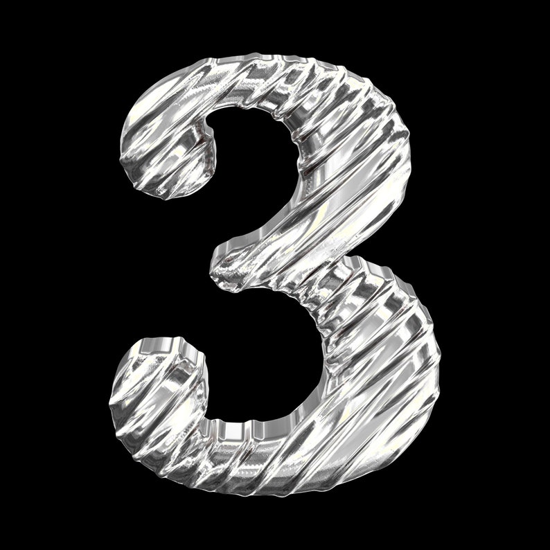 Digital Numbers Clipart. Silver Color, Instant Download PNG Format ...